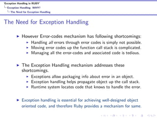 Ruby Exceptions | PPT