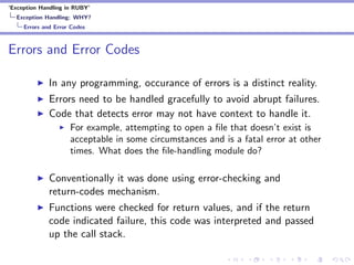Ruby Exceptions | PPT