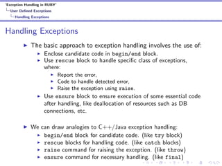 Ruby Exceptions | PPT