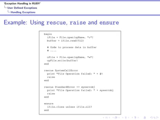 Ruby Exceptions | PPT