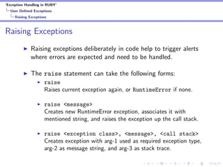 Ruby Exceptions | PPT