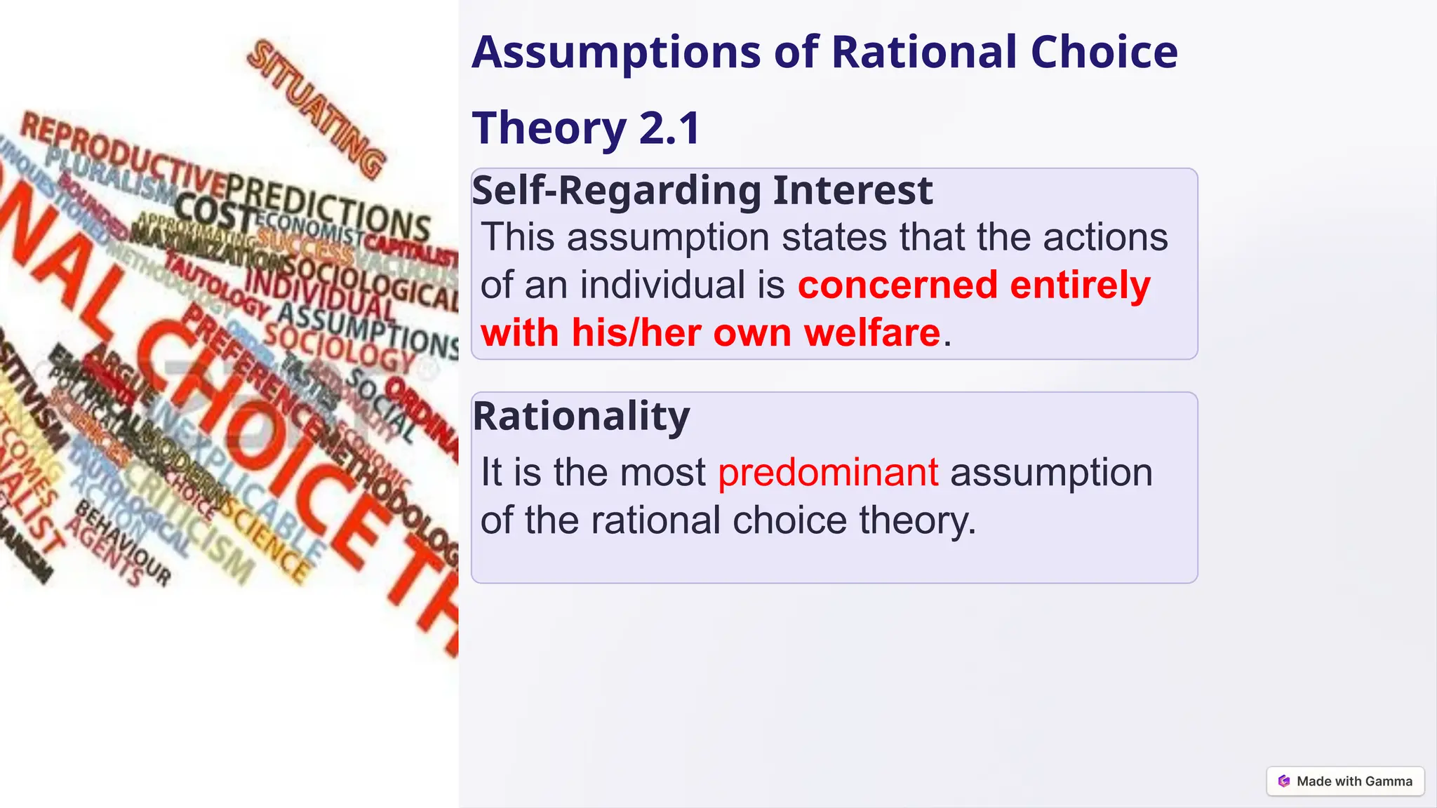 Grade 11 Psychoanalysis and Rational Choice Theory | PPTX