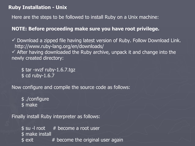 Ruby Installation | PPT