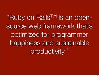 Ruby on Rails for media | PPT