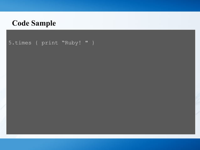 Ruby Introduction | PPT