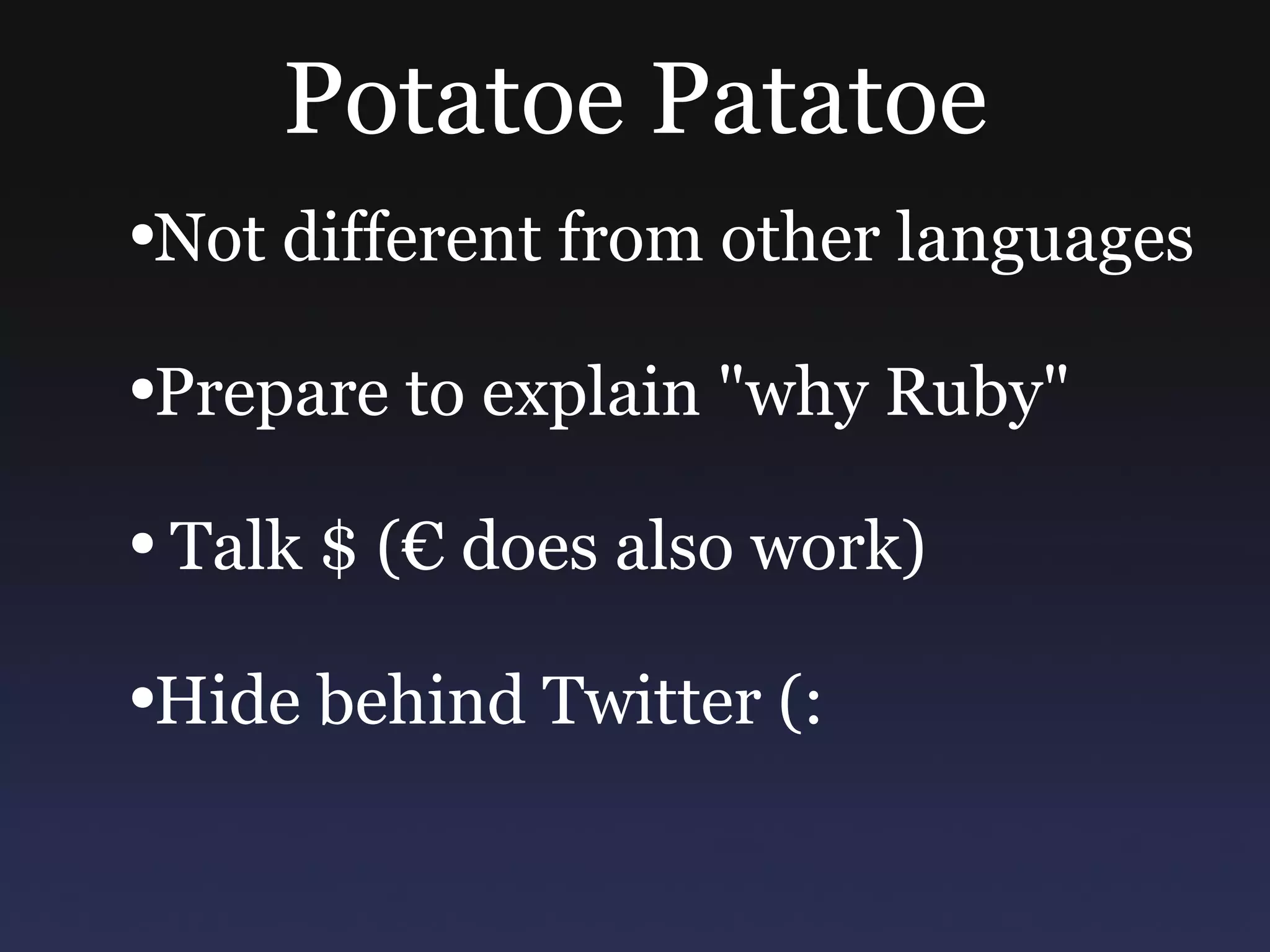 Ruby Software Architecture Ppt