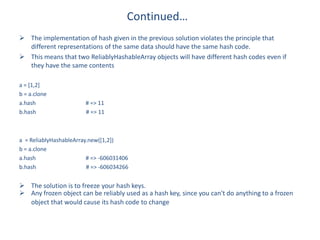 Ruby's Arrays and Hashes with examples | PPTX | Programming Languages | Computing