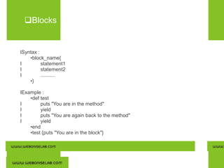 Ruby basics || | PPTX | Programming Languages | Computing