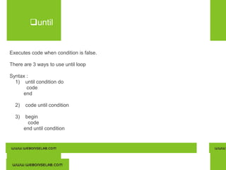 Ruby basics || | PPTX | Programming Languages | Computing