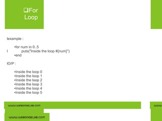 Ruby basics || | PPTX | Programming Languages | Computing