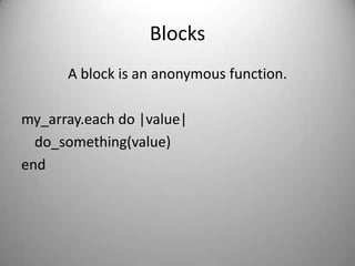 Ruby Blocks | PPT