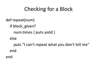 Ruby Blocks | PPTX