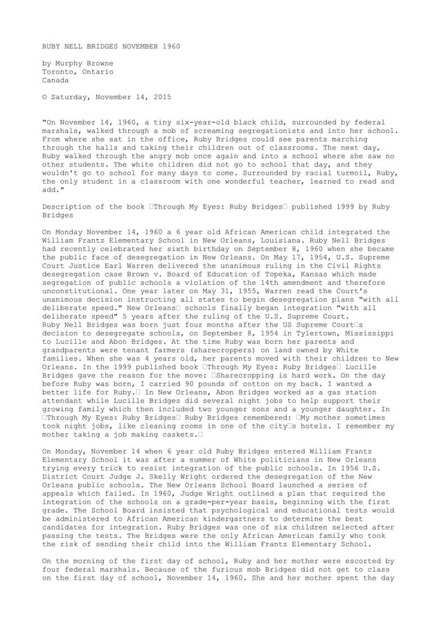 RUBY NELL BRIDGES 1960 | PDF