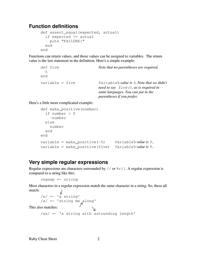Ruby cheat sheet | PDF