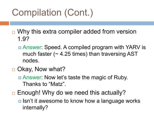 RubyConf Bangladesh 2017 - Core Ruby: How it works | PPT
