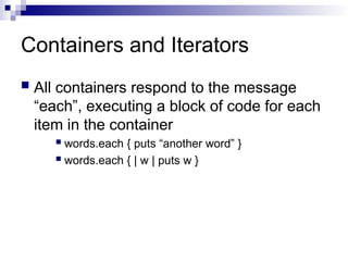 ruby containers programming language for .ppt