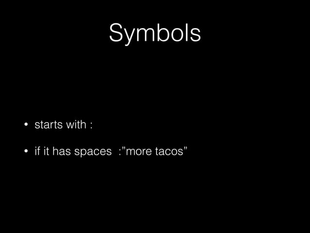 Ruby Data Types And Data Structures Ppt