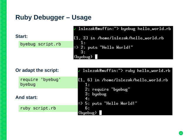 Integrating the Ruby Debugger into YaST | PPT