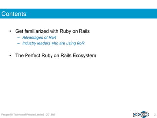 Ruby on Rails Development Ecosystem | PDF | Databases | Computer ...
