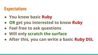 Ruby DSL | PPT