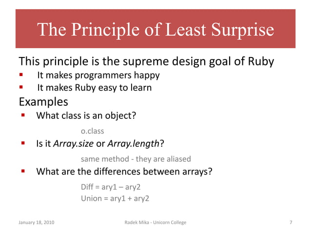 Programming language Ruby and the Rails framework | PPT