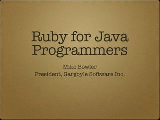 Ruby For Java Programmers | PPT