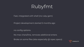 Ruby formatters 2019 | PPT