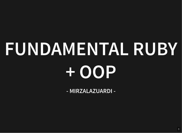 ruby fundamental and object oriented programming | PPT ruby fundamental and object oriented programming | PPT