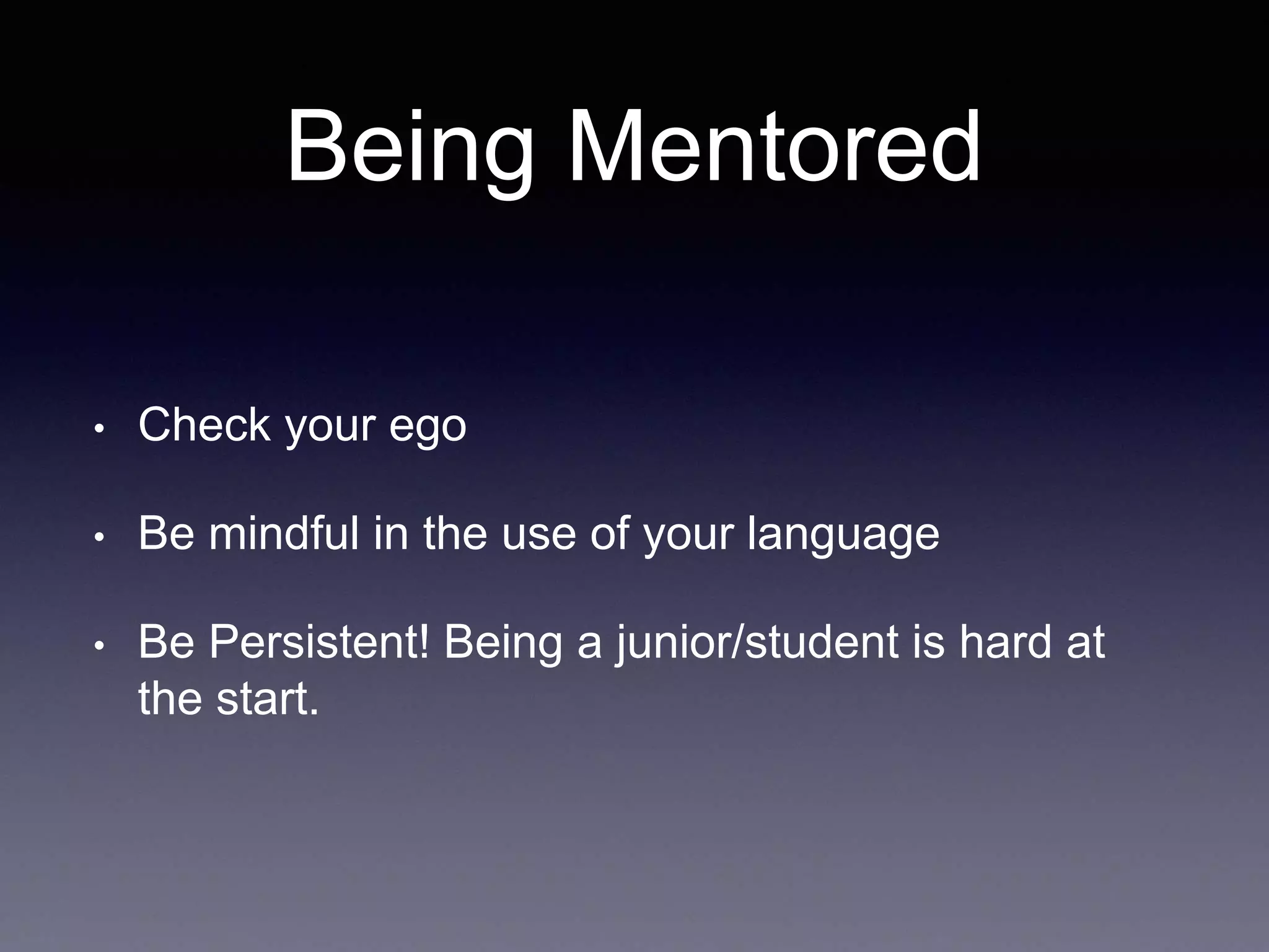 Rubyfuza 2015 - Mentoring and Being Mentored | PPT