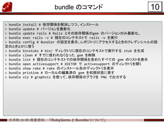 RubyGems と Bundler について | PPT