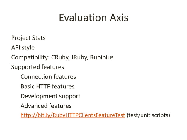 Ruby HTTP clients comparison | PPT
