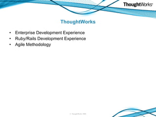 Ruby In Enterprise Development | PPT