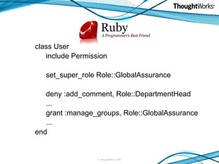 Ruby In Enterprise Development | PPT