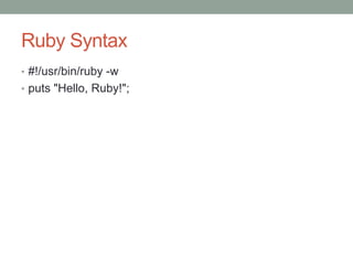 Ruby in mule | PPT