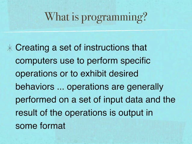 Ruby intro For Women: Overview Slides | PPT