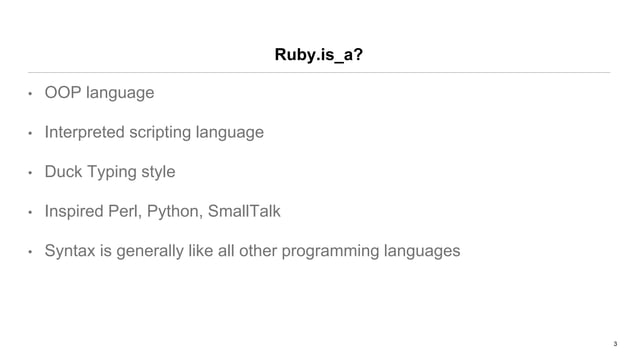 Ruby introductions | PPT