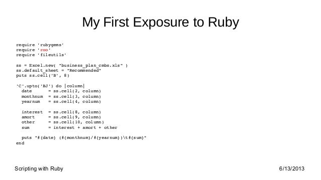 Ruby Scripting