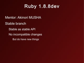 Fate of Ruby 1.8 | ODP