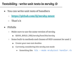 How happy they became with H2O/mruby and the future of HTTP | PPT