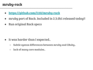 How happy they became with H2O/mruby and the future of HTTP | PPT