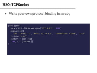 How happy they became with H2O/mruby and the future of HTTP | PPT