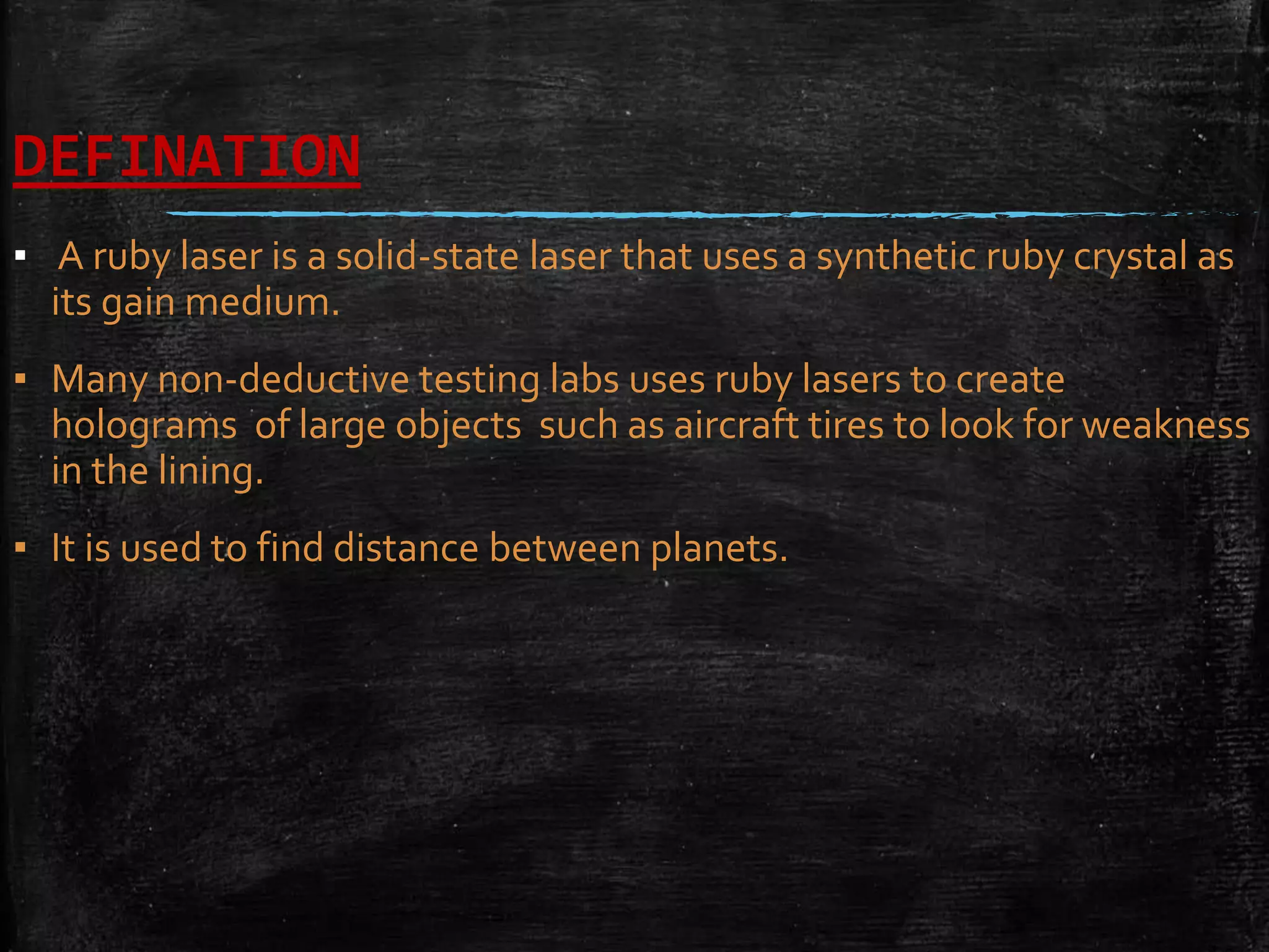 Ruby laser (Simple, Short and Easy) | PPTX