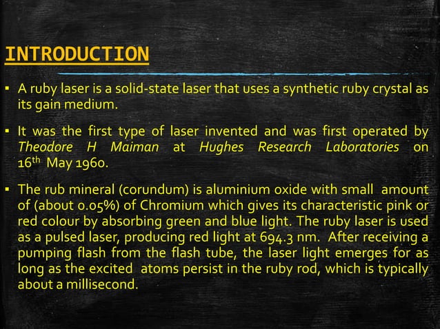 Ruby laser (Simple, Short and Easy) | PPT