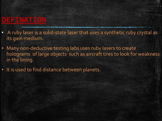 Ruby laser (Simple, Short and Easy) | PPTX