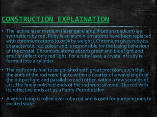 Ruby laser (Simple, Short and Easy) | PPTX