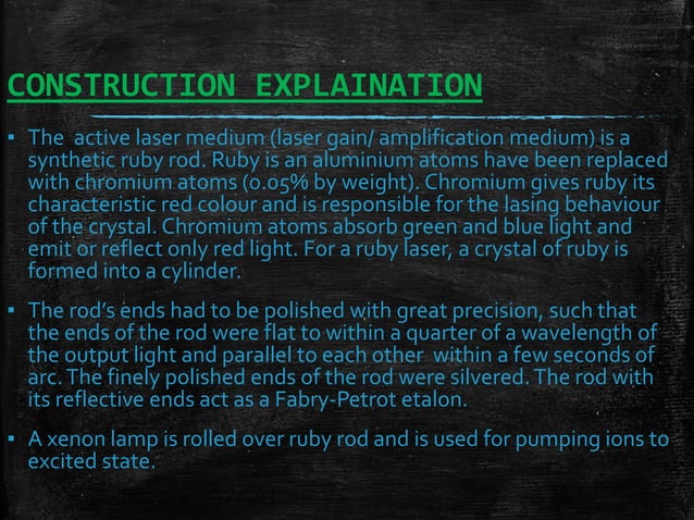 Ruby laser (Simple, Short and Easy) | PPTX