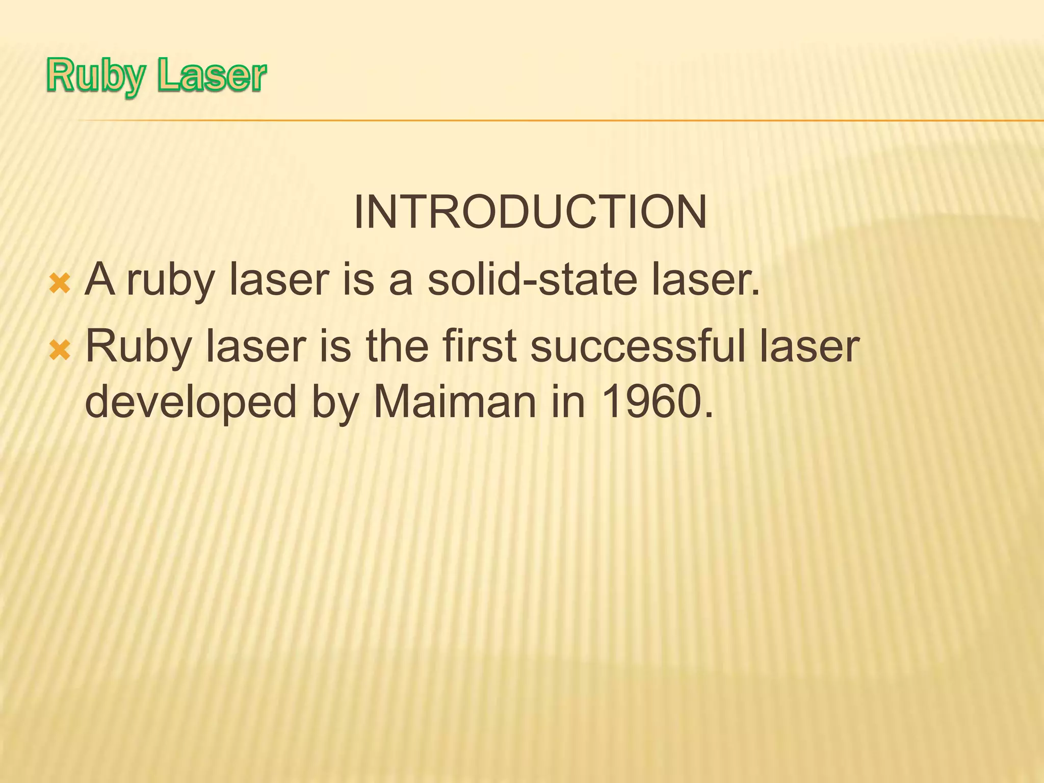 Ruby laser | PPTX