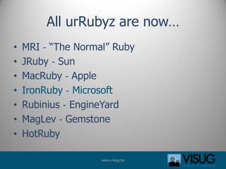 Ruby Loves Dot Net | PPTX