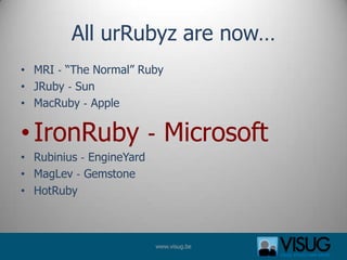 Ruby Loves Dot Net | PPTX