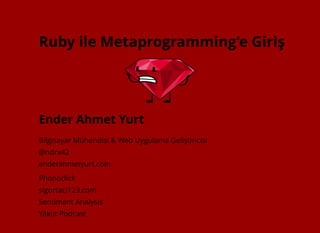 Ruby ile Metaprogramming'e Giris | PDF
